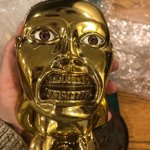 Indiana Jones Golden Fertility Idol Gold-plated WITH EYES + Stand ...