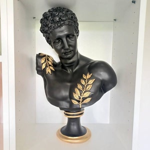 Large Black Gold David Sculpture Statue Leaf Decorated David - Etsy