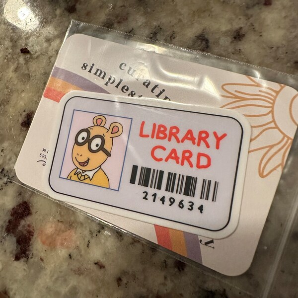 Arthur Library Card Sticker, Arthur Library Card Die-cut Sticker ...