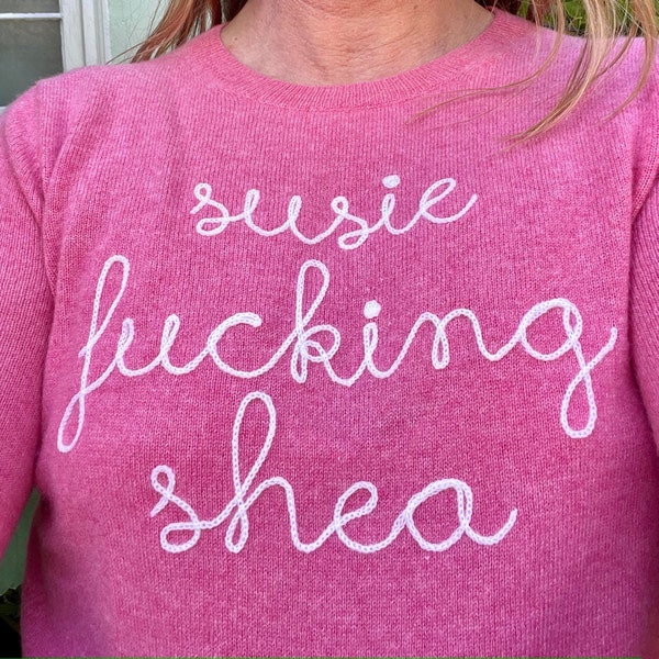 Customized Embroidered Cashmere Sweater for Women, Fall Clothing ...