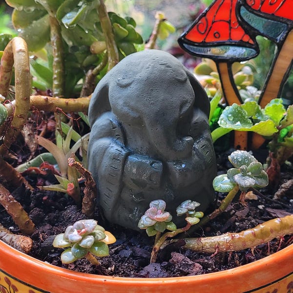 ZEN MEDITATING ELEPHANT (size & Color Options): Solid Stone Statue ...