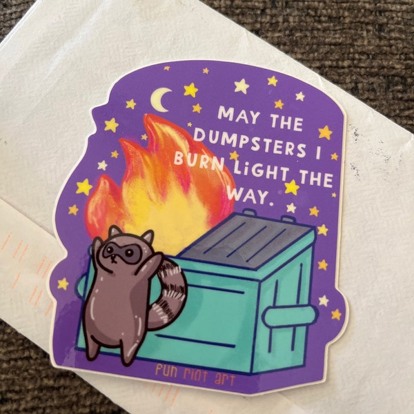 Dumpster Fire Raccoon Sticker for Laptop Stanley Cup Sticker Gift for ...