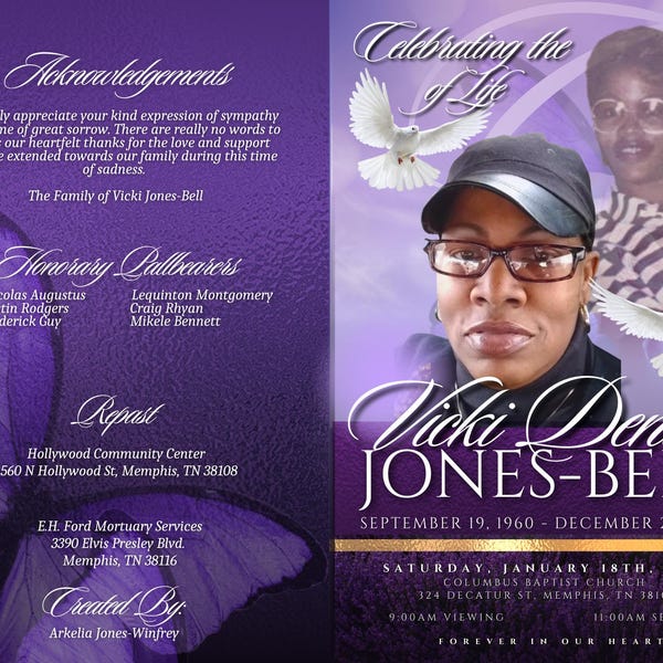 Funeral Programs 17x11 Editable Template TRIFOLD Mens Red Vintage ...