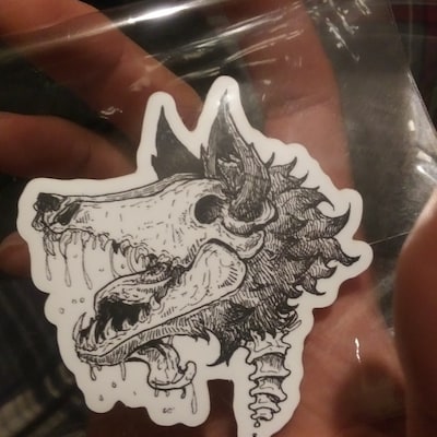 Wolf Skull Sticker - Etsy