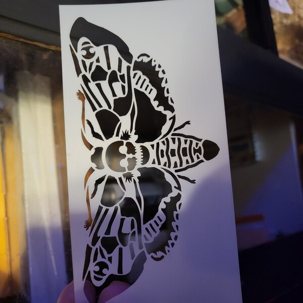 Death Head Moth Stencil - Moth Stencil, Skull Stencil, Halloween ...