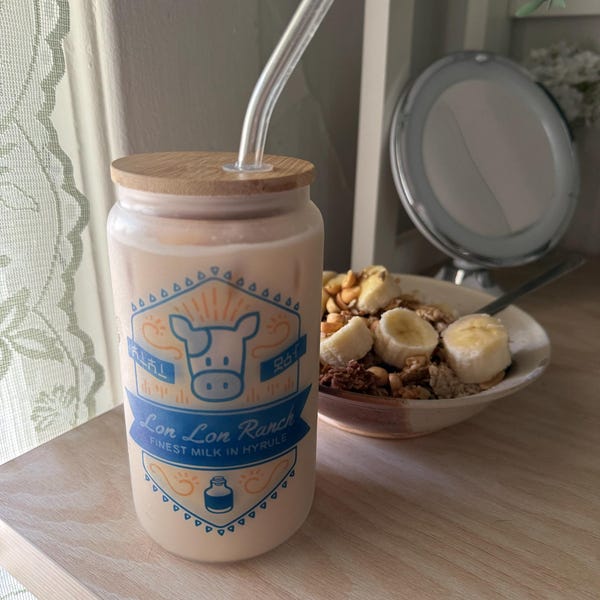 Legend of Zelda, Lon Lon Ranch, 16 Oz Glass Cup, Iced Coffee, Gift ...