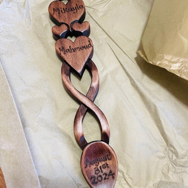 Celtic Tree of Love Spoon - Free Engraving of Names & Date on Hand ...