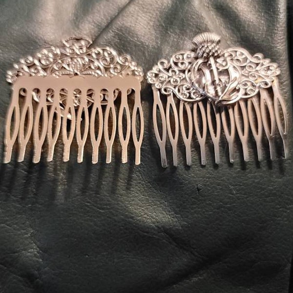 Scottish Thistle Hair Comb, Antique Silver Finish, Elegant Hair ...