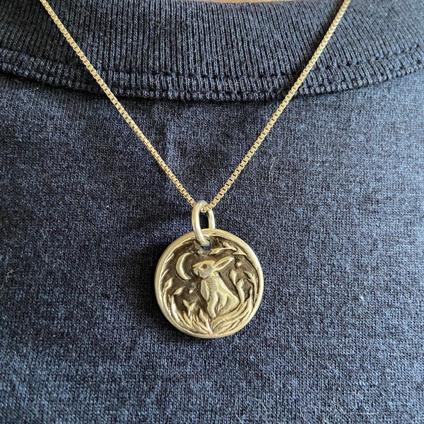 Personalized Fine Silver Rabbit Pendant, Near and Far, Hares, Handmade ...