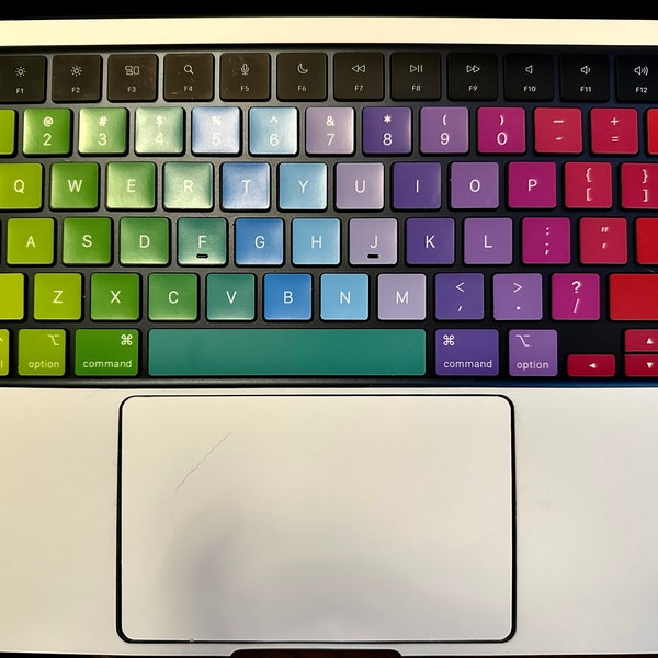 Vibrant Rainbow Mosaic Keys Sticker for MacBook Keyboard | Colorful ...