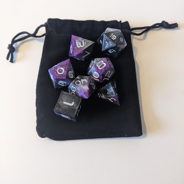 Ace-teroid Asexual Pride Resin Sharp Edge Dice Set 7 for Role Playing ...