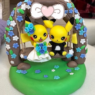 Eevee Couple: Umbreon X Sylveon Wedding Cake Topper Handmade Clay ...