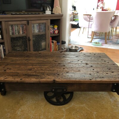 Lineberry Cart Coffee Table / Factory Cart - Etsy