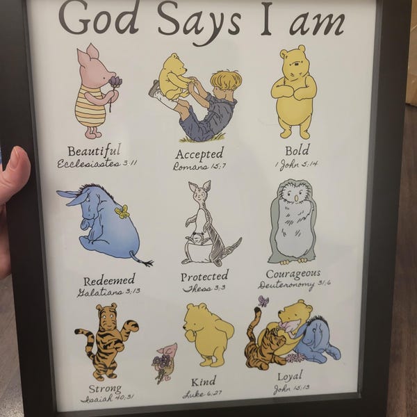 Christian Classic Winnie the Pooh Poster for Nursery Wall Art for Kids ...