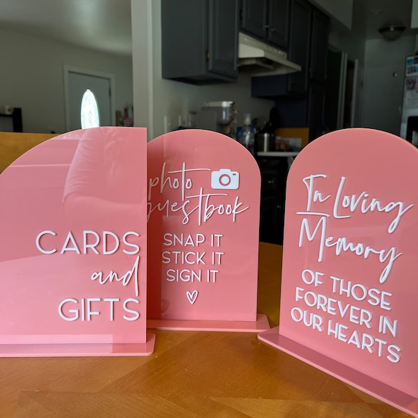 Acrylic Half Arch Cards and Gifts Sign | Acrylic Wedding Sign | Wedding ...