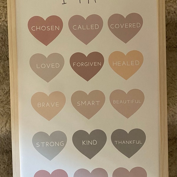 Affirmations Wall Art for Kid, I Am Affirmation Sign, Kids Room Wall ...