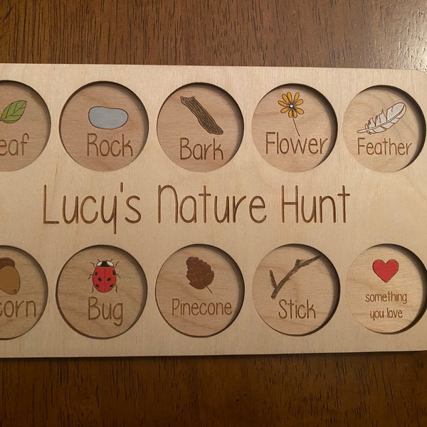 Nature Hunt Board Montessori Scavenger Hunt Personalized Nature ...