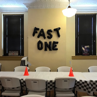 RACE CAR Birthday Fast One Balloons Banner 1st Birthday Party ...