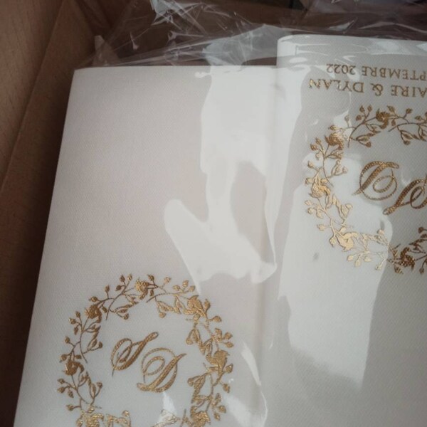 Personalized Napkins, Soft Linen Like Napkins Disposable, Gold Foil, Personalized Napkins ...