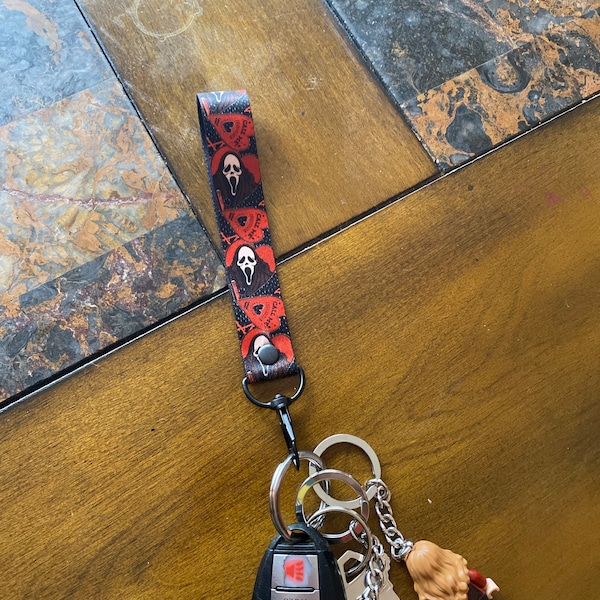 Horror Movie Inspired Keychain Lanyard, Wristlet Key Fob Keychain ...