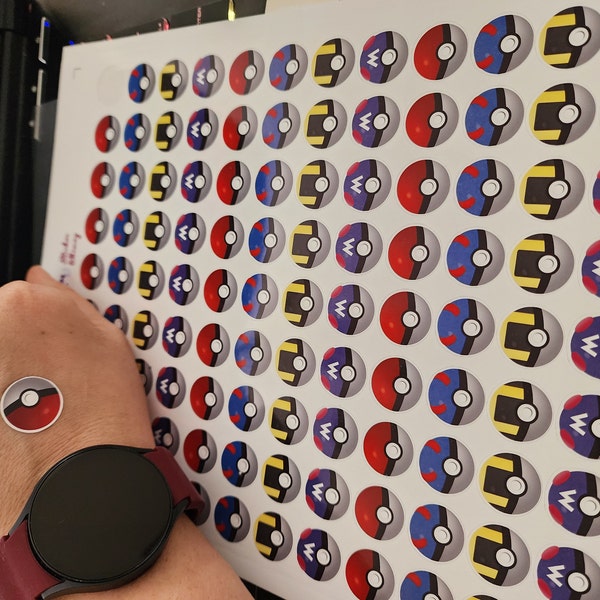 Poke Ball Stickers, Printed Stickers, Poke Mon Go Stickers, Phone Game ...