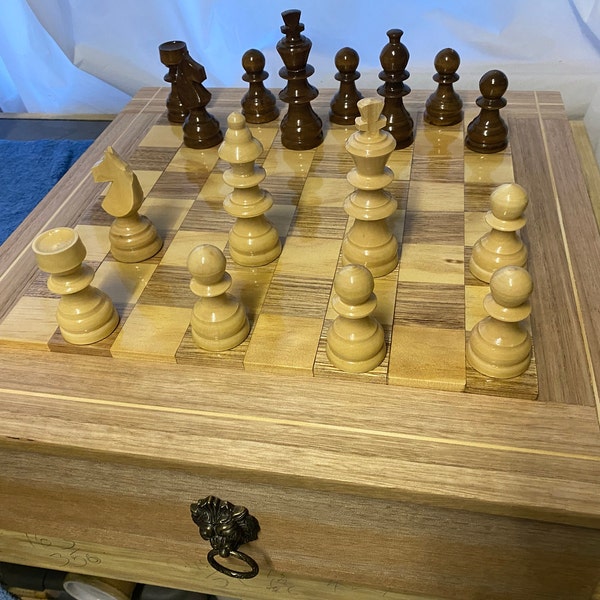 New Magic Puzzle Jewelry Box Hidden Key Drawer Wooden Big Blue Secret ...