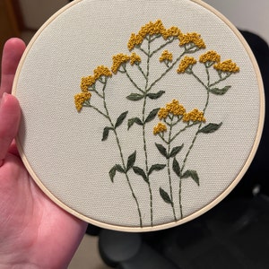 Goldenrod Embroidery Hoop Wall Decor Gift for Her Wild - Etsy