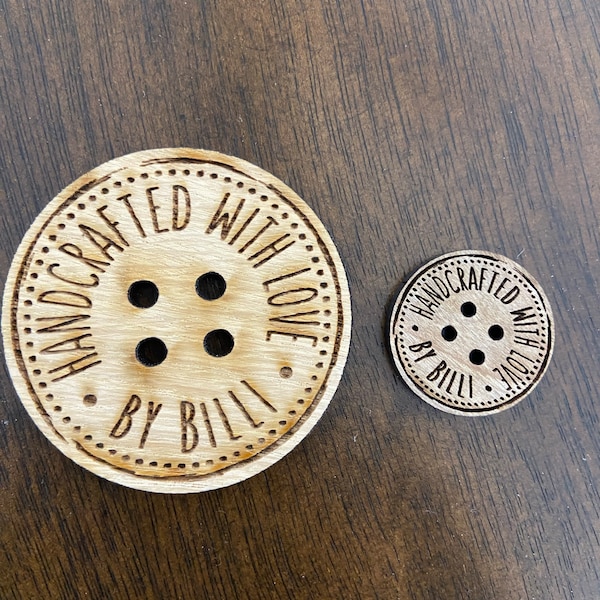 Large Wooden Buttons, Personalized Buttons for Knitted and Crocheted ...
