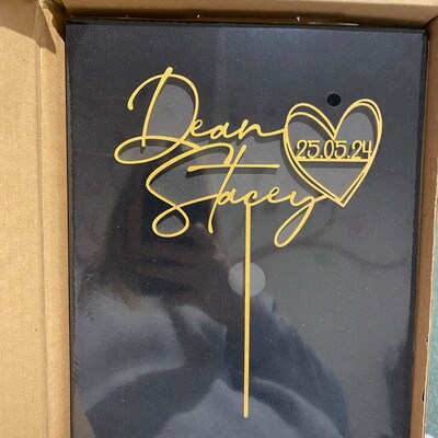 Personalized Wedding Cake Topper, Custom Couples Script Cake Topper for ...