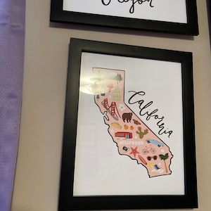 Illustrated Iowa Art Print Cute Iowa Map Print Modern Iowa - Etsy