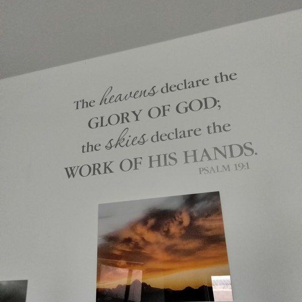 Psalm 19:1 the Heavens Declare the Glory of God, the Skies, Vinyl Wall ...