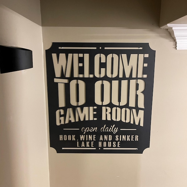 Personalized Game Room Sign, Metal Sign for Game Room, Game Room Decor ...