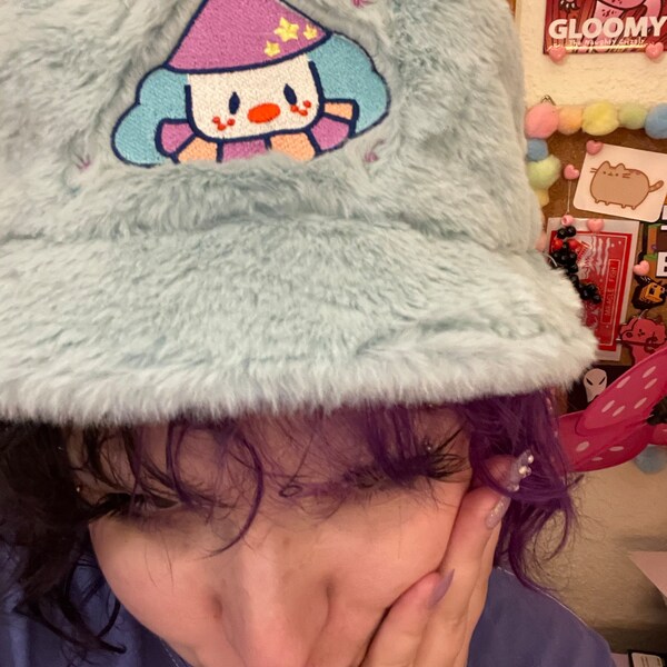 Fluffy Bucket Hat , Blue Bucket Hat, Clown Fashion , Clowncore Fashion ...