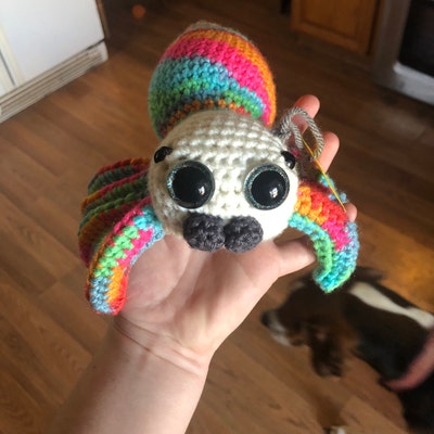 Large Angel Fish Plush Crochet Toy Amigurumi Blue and Gray - Etsy