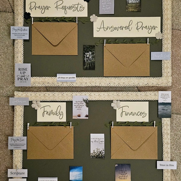 Prayer Board Printable, Prayer Cards, Christian Wall Collage, Bible ...
