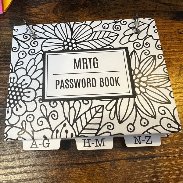 PASSWORD BOOK - Handcrafted Password Organizer Book With Personalized ...