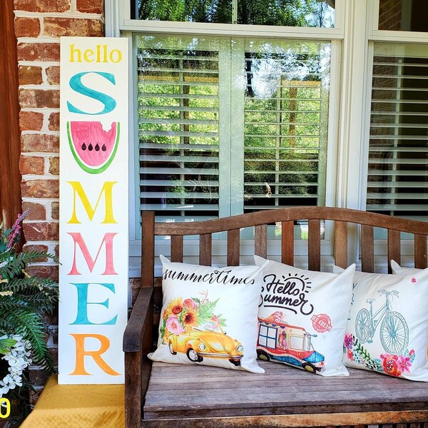 Wooden WELCOME Porch Sign Rustic Welcome Sign Summer Welcome Sign ...