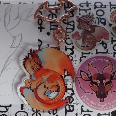 Starflight Wings of Fire Wof Double Sided Acrylic Charm Keychain Dragon ...