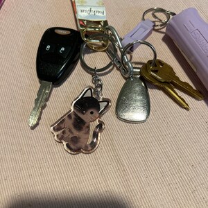 Lynx Cat Acrylic Glitter Keychain Kawaii Chibi Animal Lover Wildcat Art ...