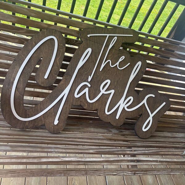 Large Last Name Sign, Cut Out Last Name Sign, Wedding Name Sign, Double ...
