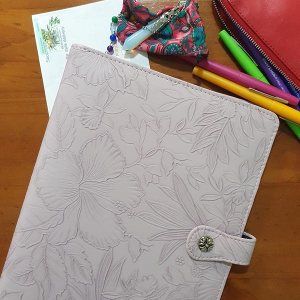 Embossed A5 Leather Planner Green,custom Leather Binder Journal ...