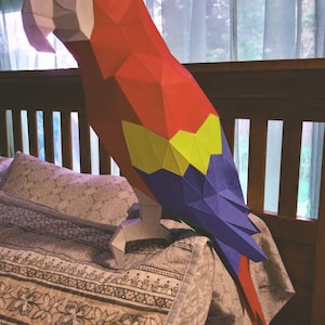 Macaw, Parrot, Paper Craft, Digital Template, Origami, PDF Download DIY ...