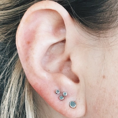 Recycled Silver Studs, Small Silver Studs, Small Pebble Studs Silver ...