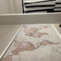 Neutral Map of the World Art Print Home Decor, Bedroom, Gift, Living ...