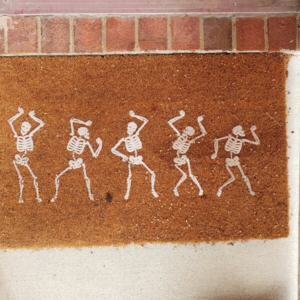 Dancing Skeletons Doormat,skeleton Doormat,bones Doormat,spooky Doormat ...