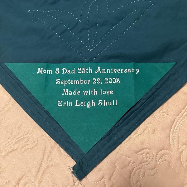 Custom Embroidered Quilt Label Triangular Corner Label Fabric ...