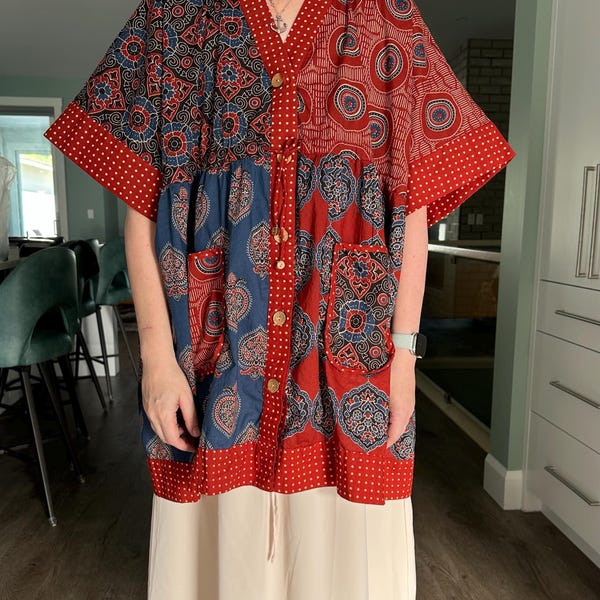 Hand Block Print Kurta Set With Dupatta/stole|indian Salwar Kameez ...