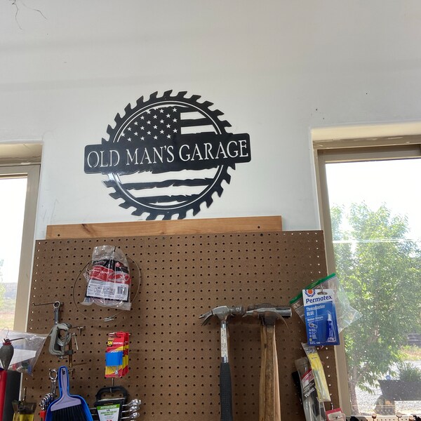 Custom American Flag Workshop Sign | Metal Shop Sign | Free Shipping ...