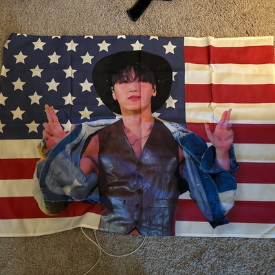 SVT Woozi Pool Shirtless Photo Flag Banner, Seventeen Woozi Kpop Flag ...