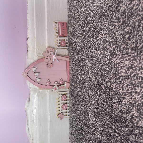 Magical Light Pastel Pink Fairy Door, Handpainted With Embellishments ...